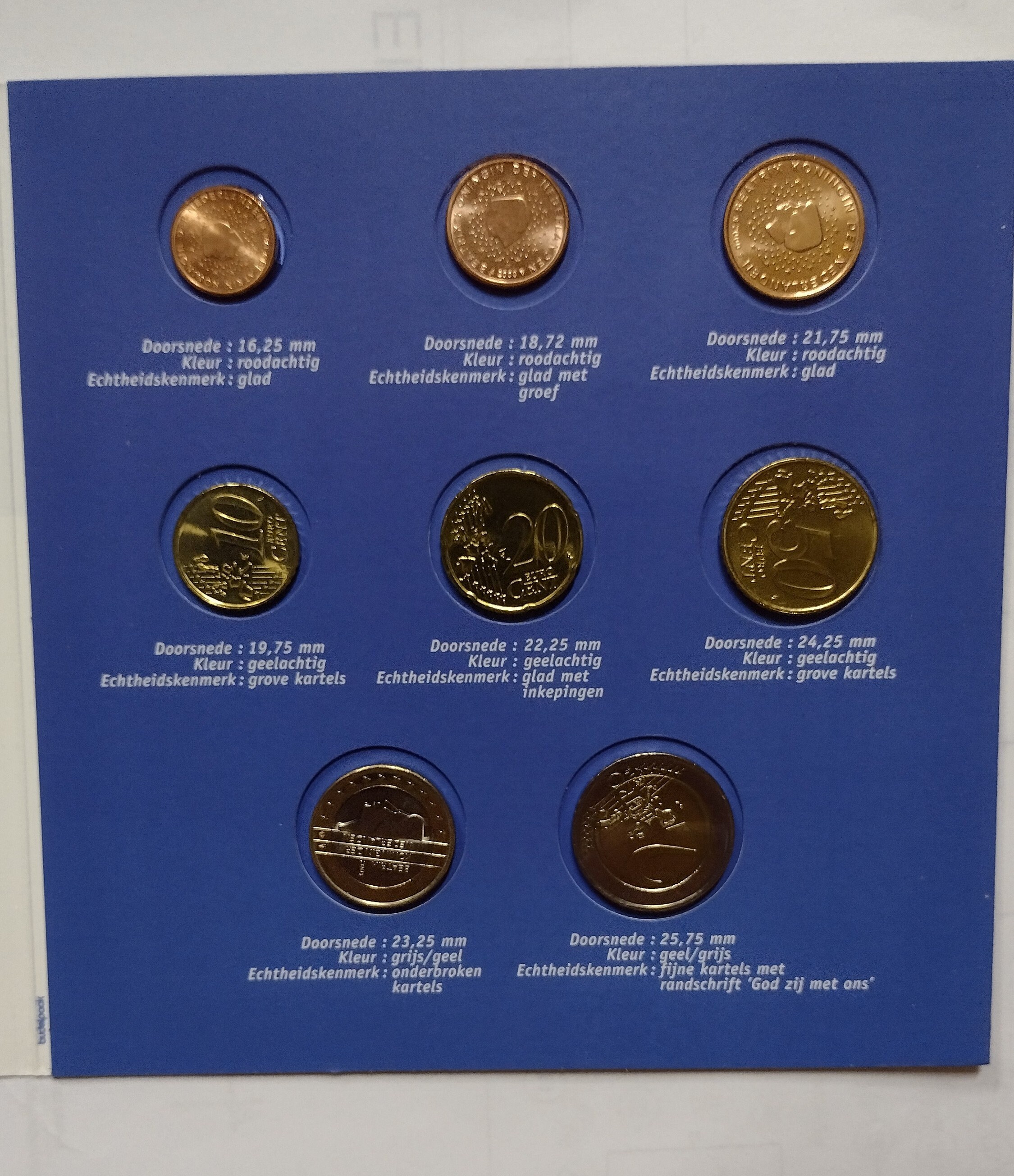 1999 - 2001 Netherlands Euro Coin Set Een Eerste Kennismaking. 8 Coins ...