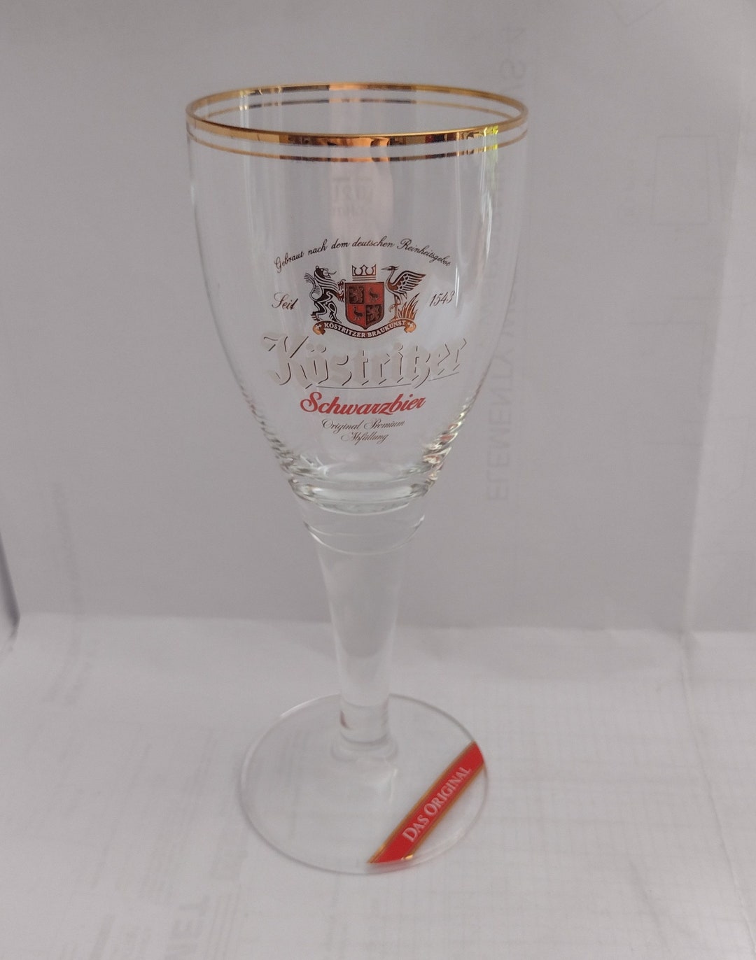 Kostritzer Schwarzbier 0.2l Stemmed German Beer Glass With Gold Rim ...