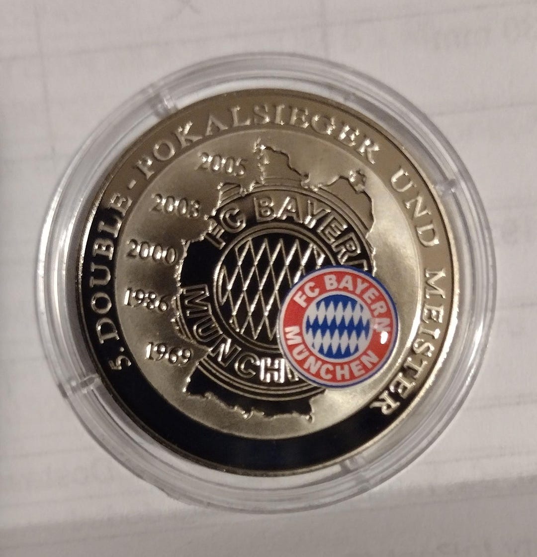 FC BAYERN Munich Coin Medal - 5 Double Cup Winner and Champion. 40 Mm ...