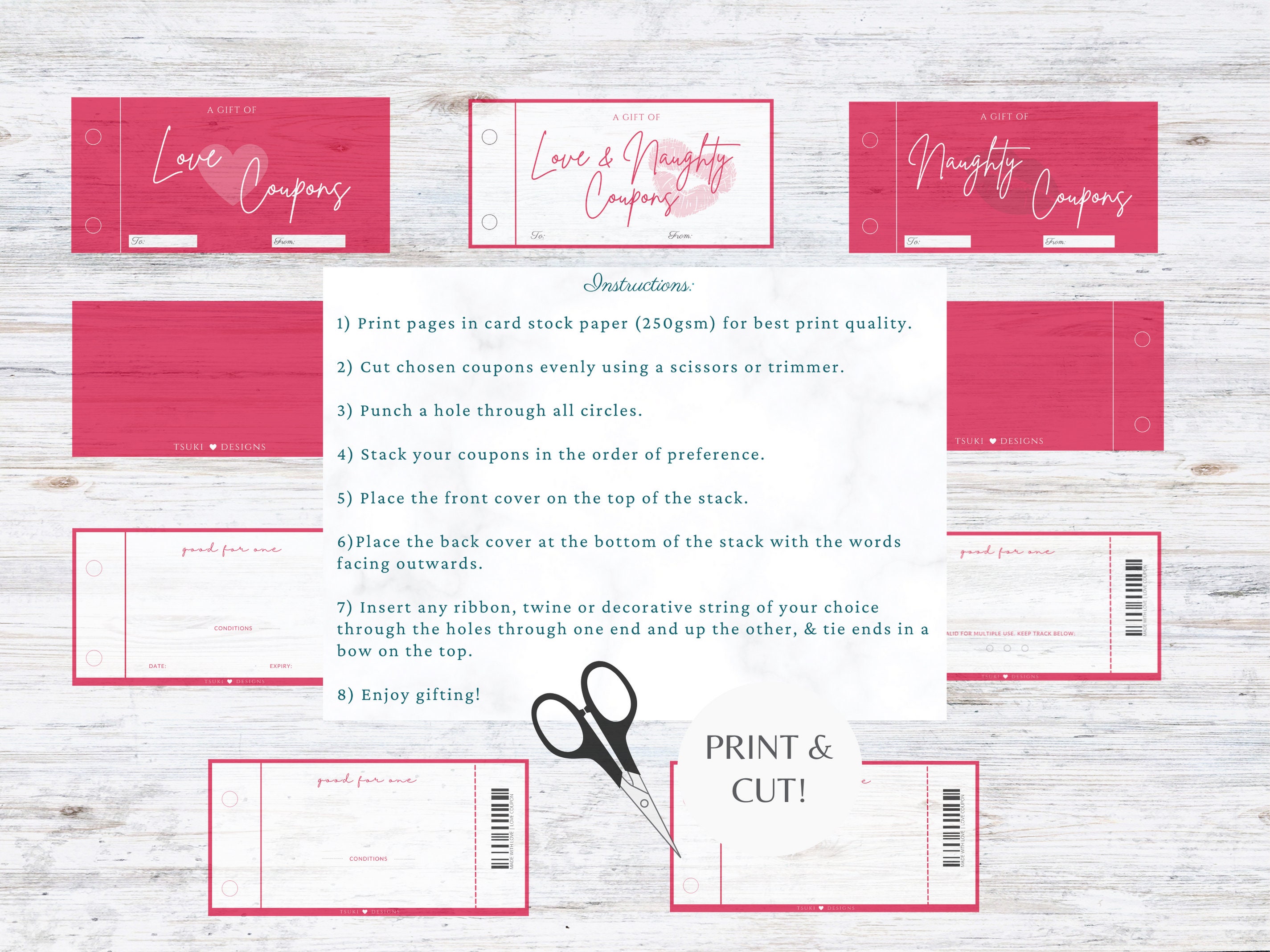 DIY Printable Valentine's Love Coupons Couple Coupon Book Love Naughty ...