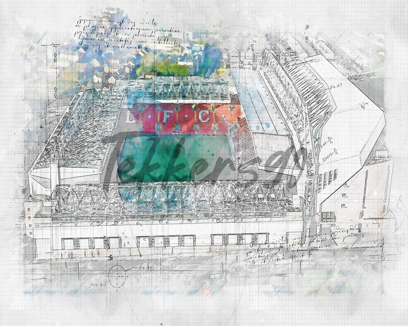 Printable Liverpool FC Anfield Stadium Architecture , Liverpool ...