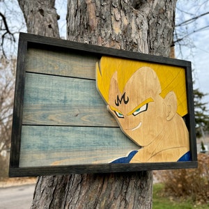 Handmade Majin Vegeta Wood Art Sign | Dragon Ball Z Scroll Saw Art - Etsy