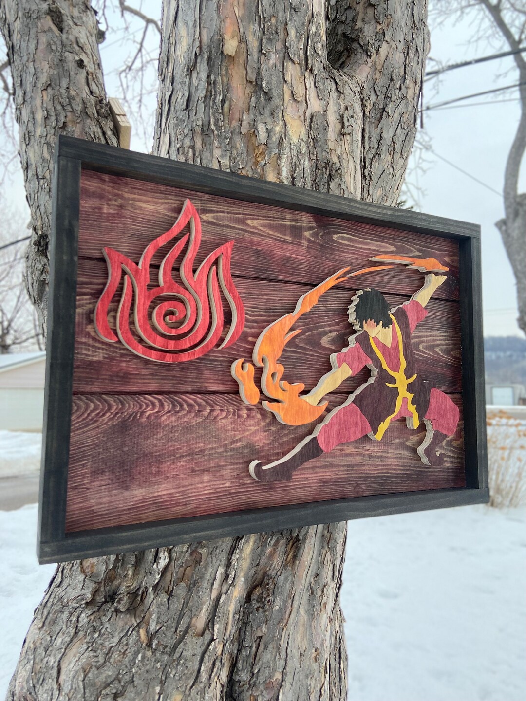 Handmade Zuko Fire Bender Wood Art Sign Avatar the Last Airbender ...