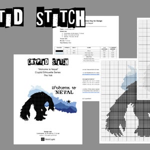Yeti Cross Stitch - Welcome to Nepal - Cryptid Series - Etsy