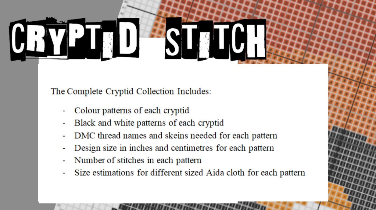 Complete Cryptid Collection - Welcome to Series - Cryptid Cross Stitch ...