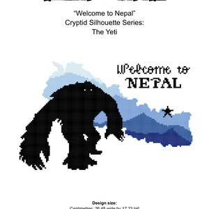 Yeti Cross Stitch - Welcome to Nepal - Cryptid Series - Etsy