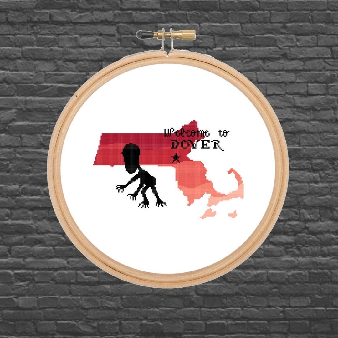 Dover Demon Cross Stitch - Welcome to Dover - Cryptid Series - Etsy