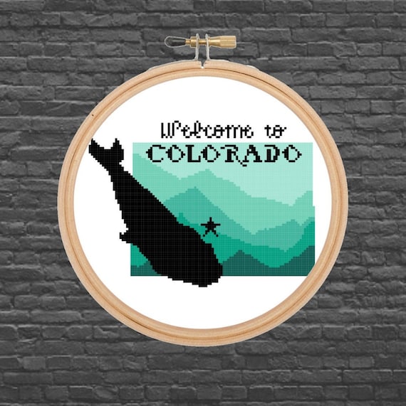 Slide-rock Bolter Cross Stitch Welcome to Colorado Cryptid - Etsy