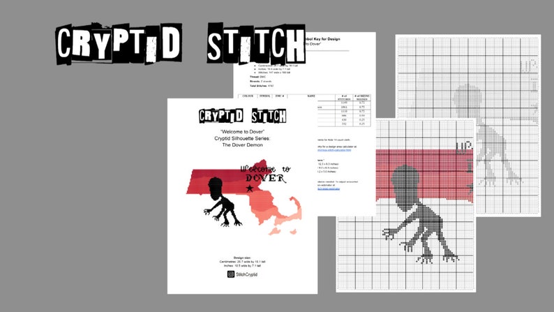 Dover Demon Cross Stitch - Welcome to Dover - Cryptid Series - Etsy