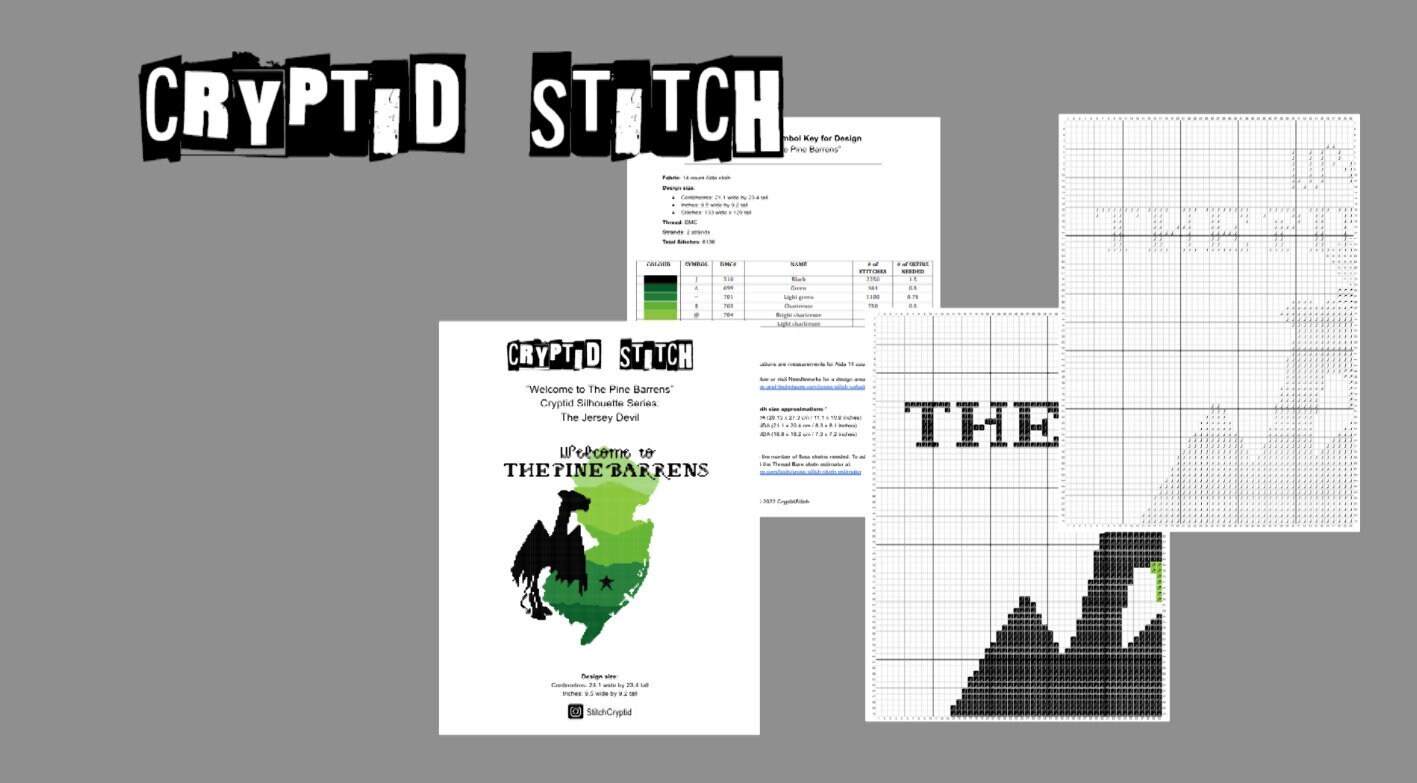 Jersey Devil Cross Stitch - Welcome to the Pine Barrens - Cryptid ...