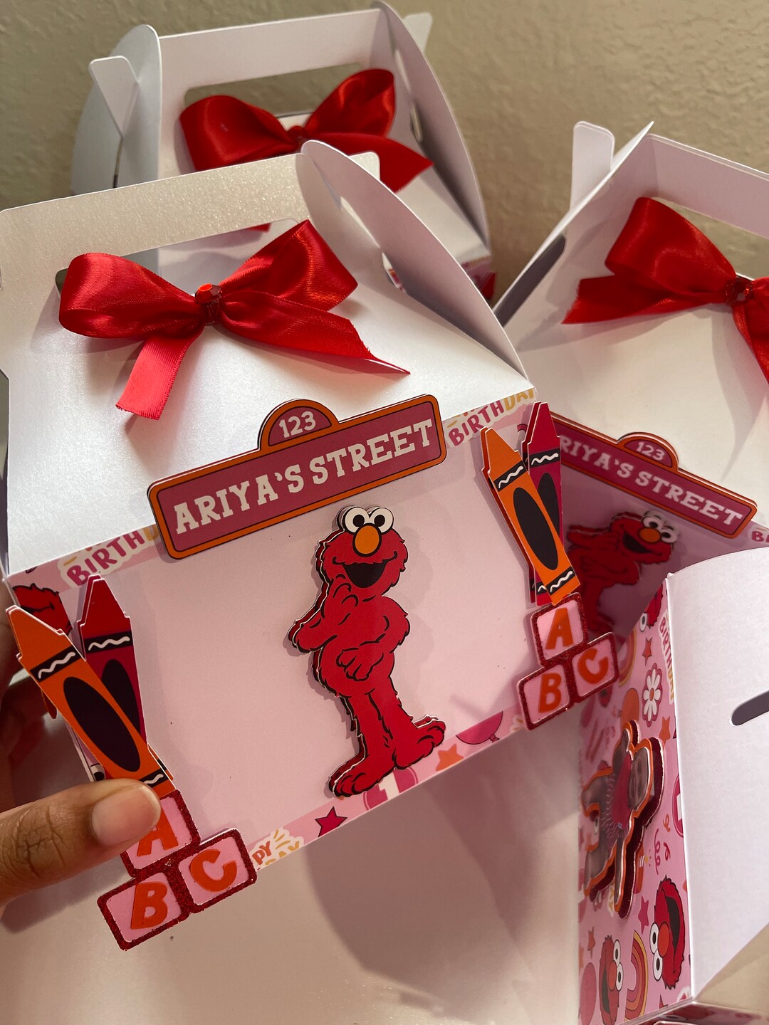 Elmo Favor Boxes, Sesame Street Favor Boxes, Elmo Goodie Box, Elmo ...