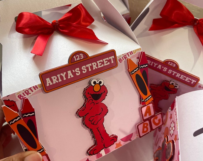 Elmo Favor Boxes, Sesame Street Favor Boxes, Elmo Goodie Box, Elmo ...