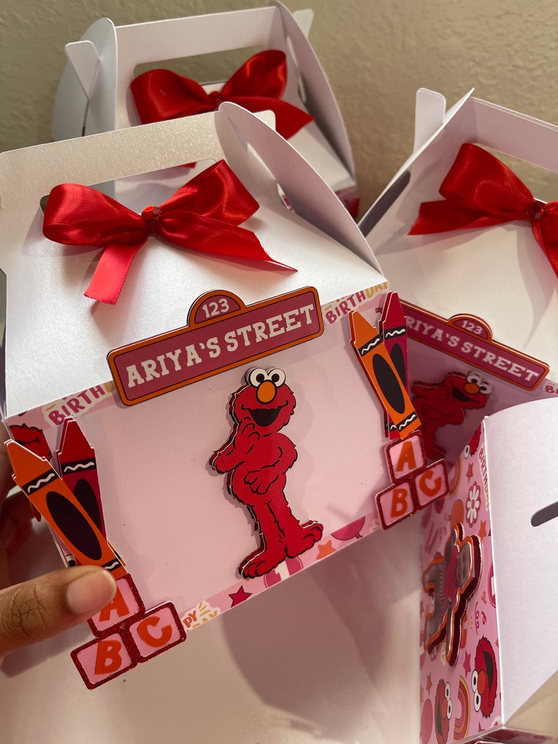 Elmo Favor Boxes, Sesame Street Favor Boxes, Elmo Goodie Box, Elmo ...
