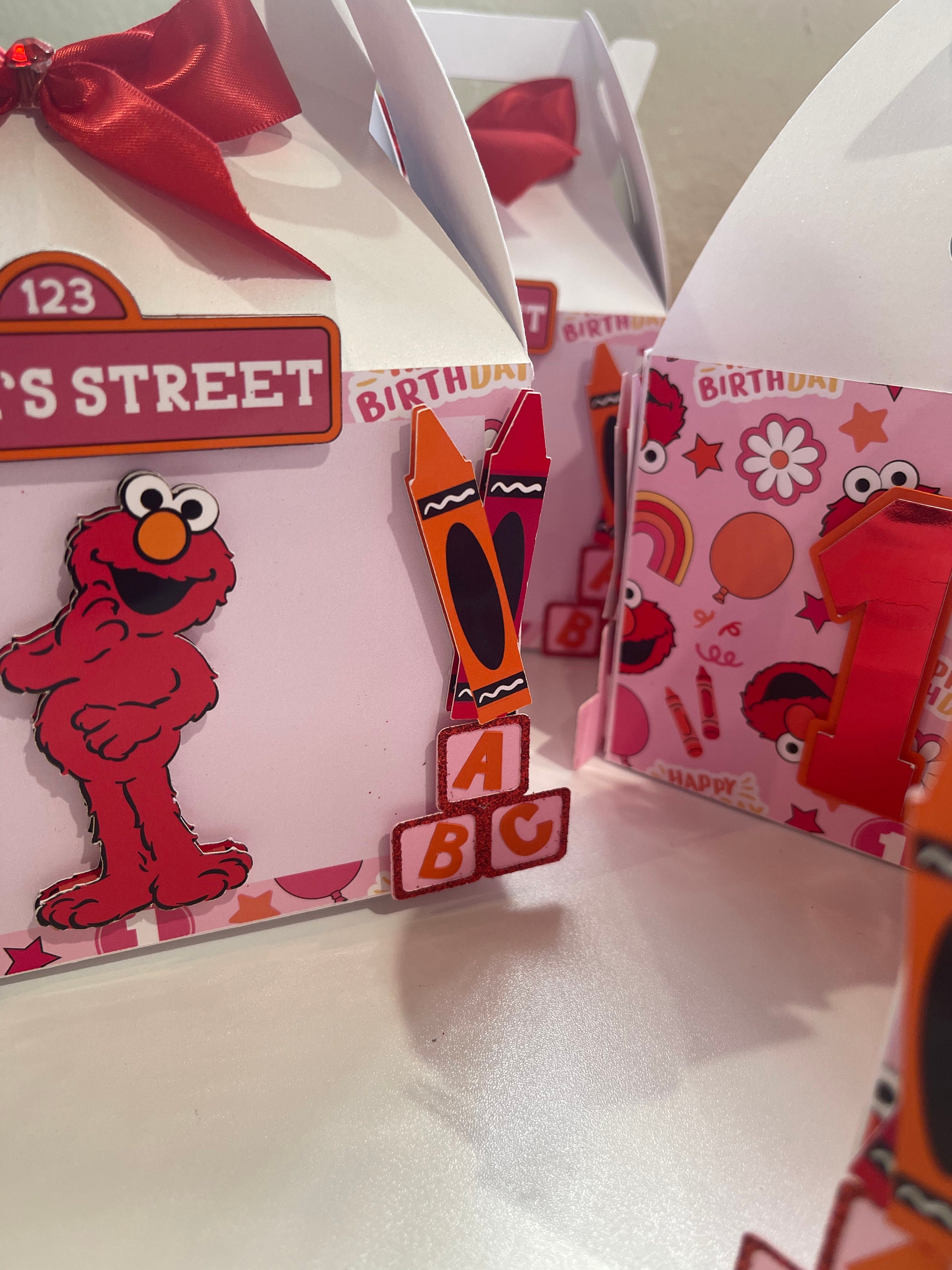 Elmo Favor Boxes, Sesame Street Favor Boxes, Elmo Goodie Box, Elmo ...