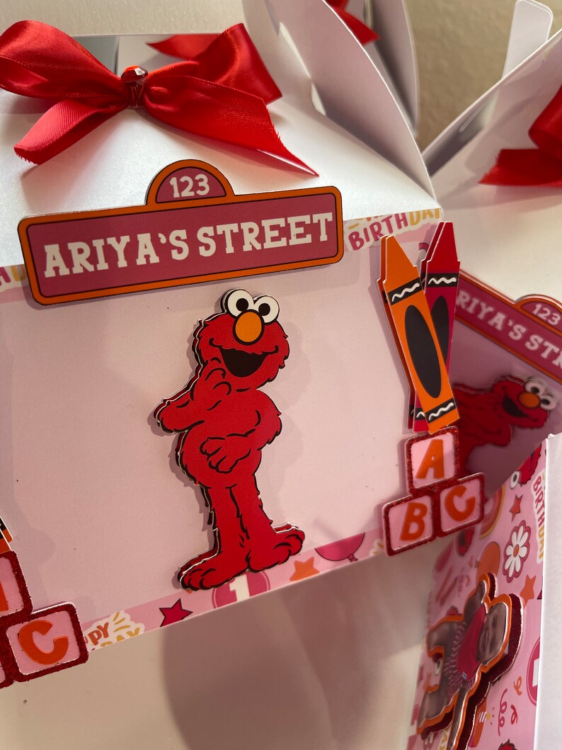Elmo Favor Boxes, Sesame Street Favor Boxes, Elmo Goodie Box, Elmo ...