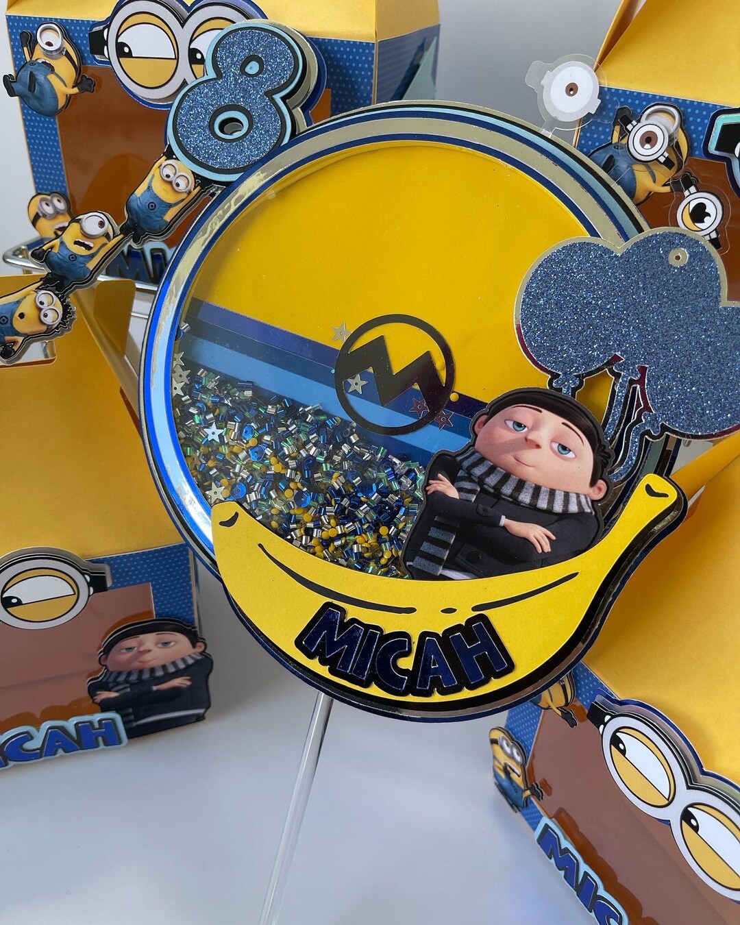 Minions Inspired Favor Box, Minions Cake Topper, Minions Party Box ...