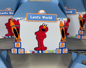 Elmo Favor Boxes, Sesame Street Favor Boxes, Elmo Goodie Box, Elmo ...