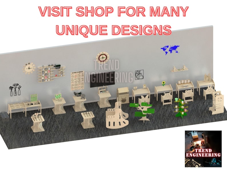 Tree Style Collapsible Stand CNC Router Cut Files: DXF, SVG - Etsy