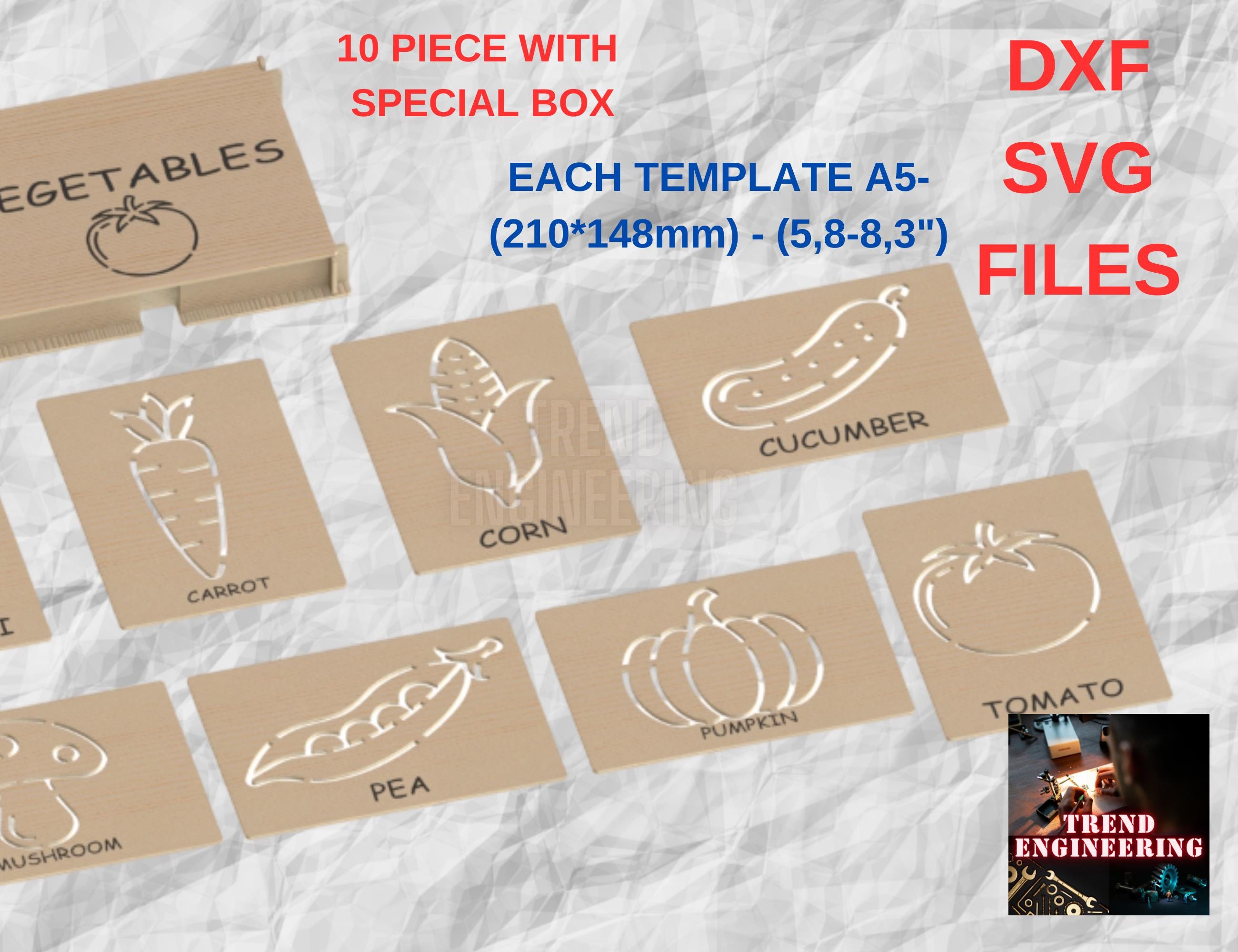 Vegetables Paint Template Laser Cut Files: SVG and DXF - Etsy