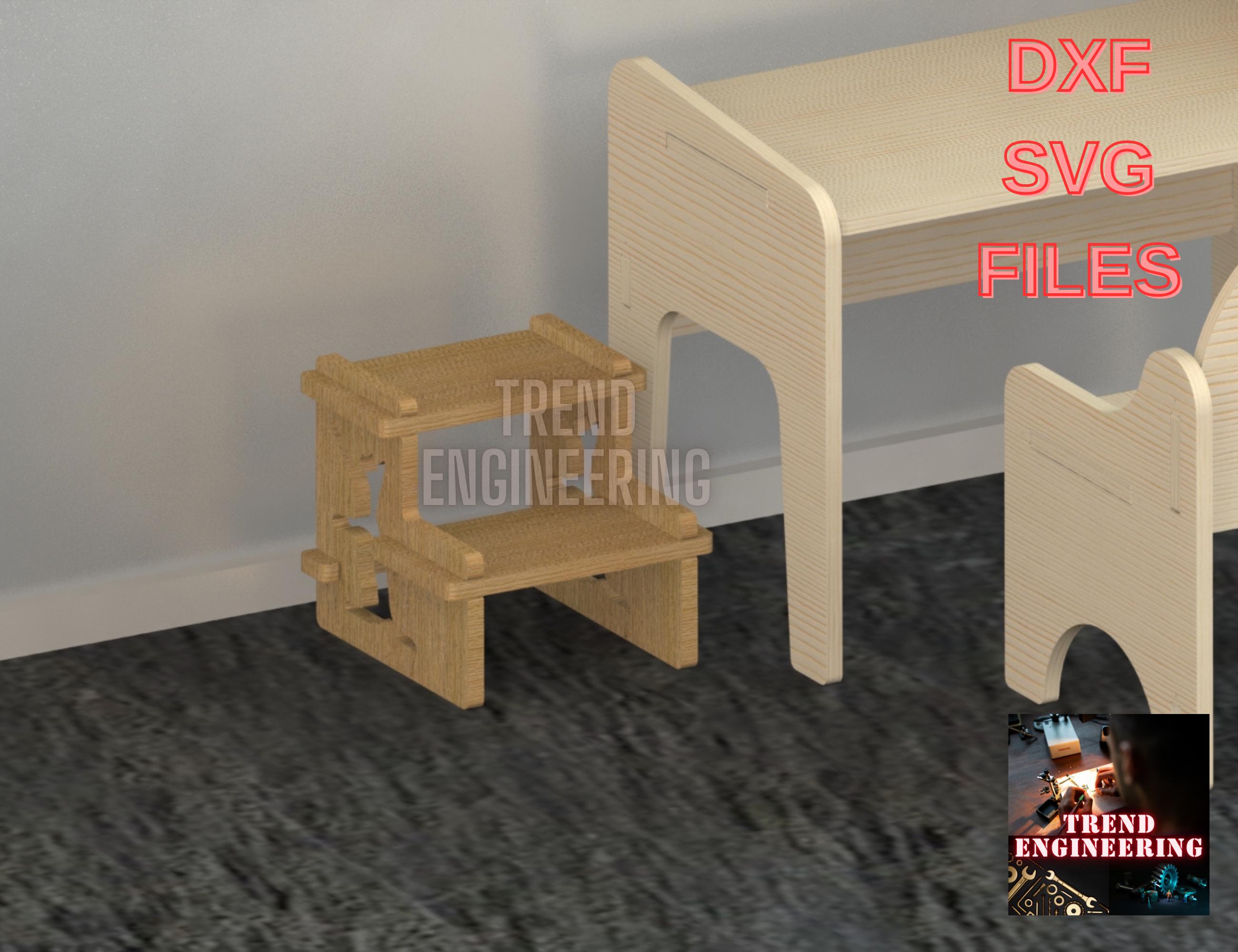 Step Stool Template – Digital Download – DXF/SVG – Woodworking Plans ...