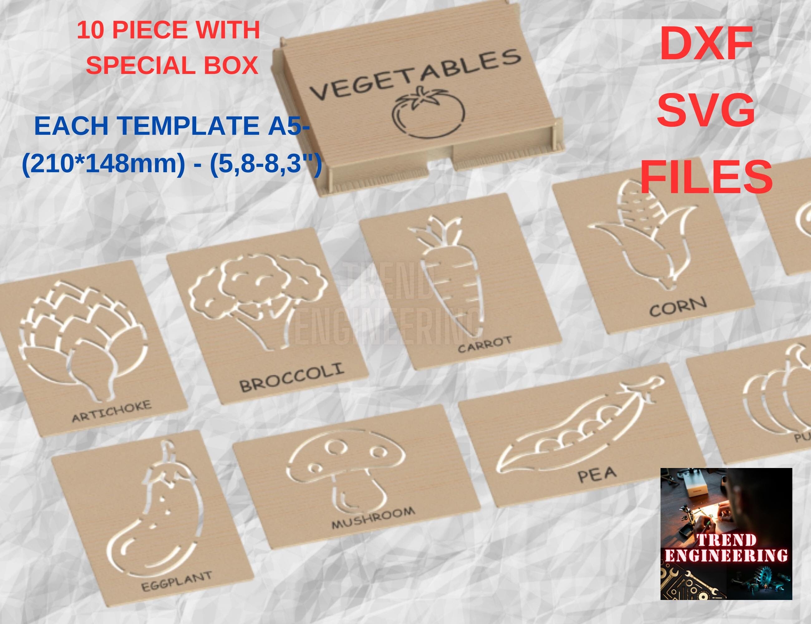 Vegetables Paint Template Laser Cut Files: SVG and DXF - Etsy