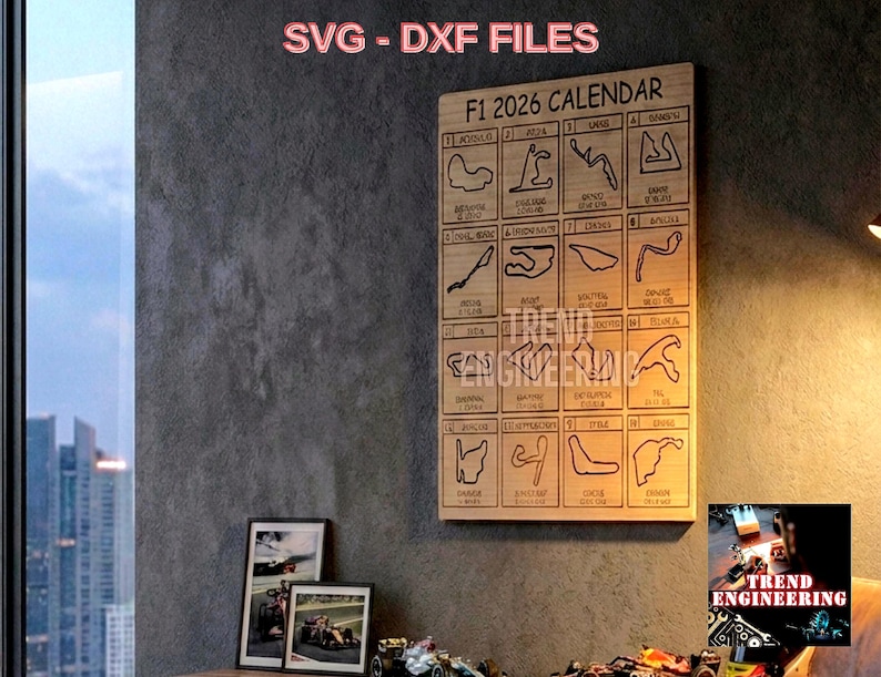 F1 2026 Calendar Wall Decor Laser Cut Files Dxf and Svg - Etsy Australia