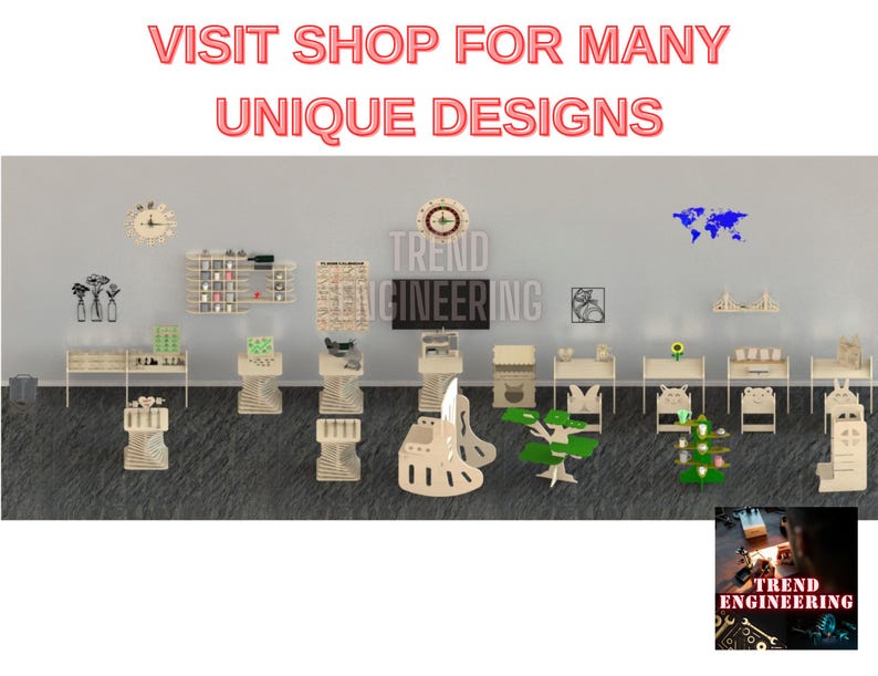 Tree Style Collapsible Stand CNC Router Cut Files: DXF, SVG - Etsy