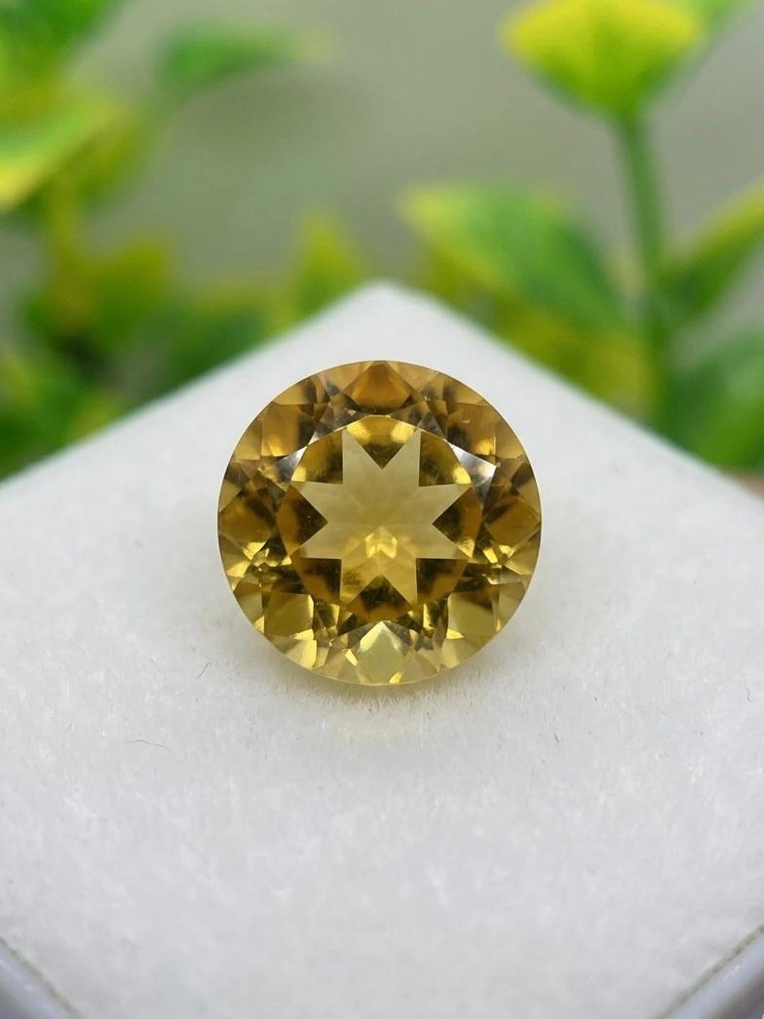 Round Cut Stone, Natural Citrine Gemstone, Loose Facited Stone for ...
