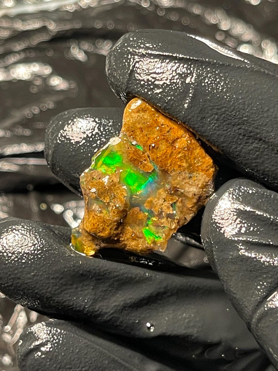 Ethiopian Water Opal Rough, Green Flashy Fire, Rainbow Gemstone (15cts ...