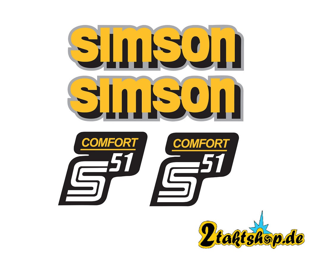Decor Set Simson S51 Comfort Black Orange Sticker Set Decor Premium ...