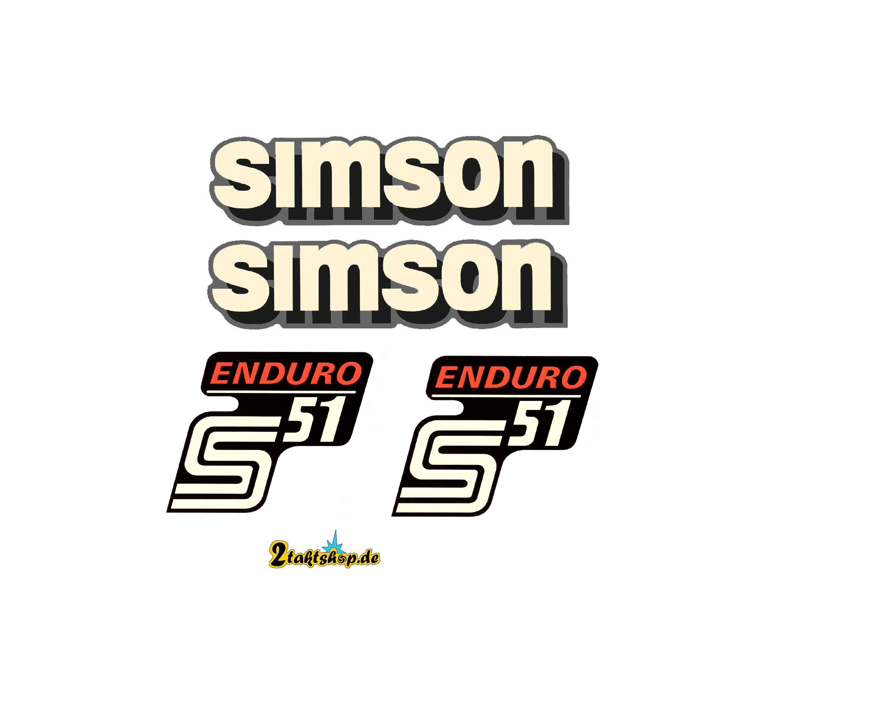 Water Slide Decals 4-piece Decoration Set Simson S51 Enduro Retro DDR ...
