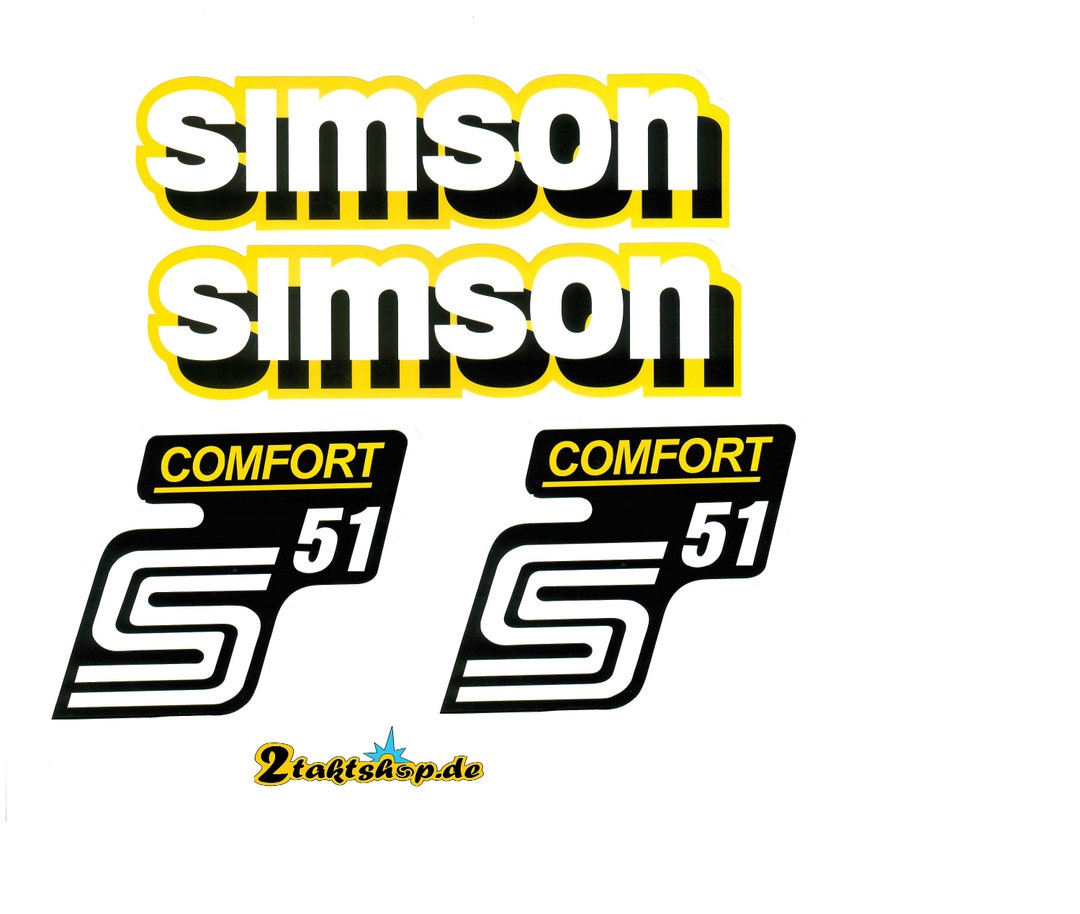 4-piece Decor Set Simson S51 Comfort Yellow Retro Sticker Set - Etsy