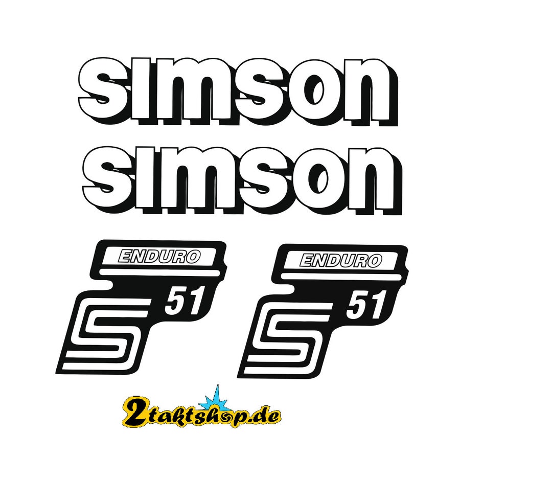 Decor Set Simson S51 Enduro Sticker Set Black White - Etsy