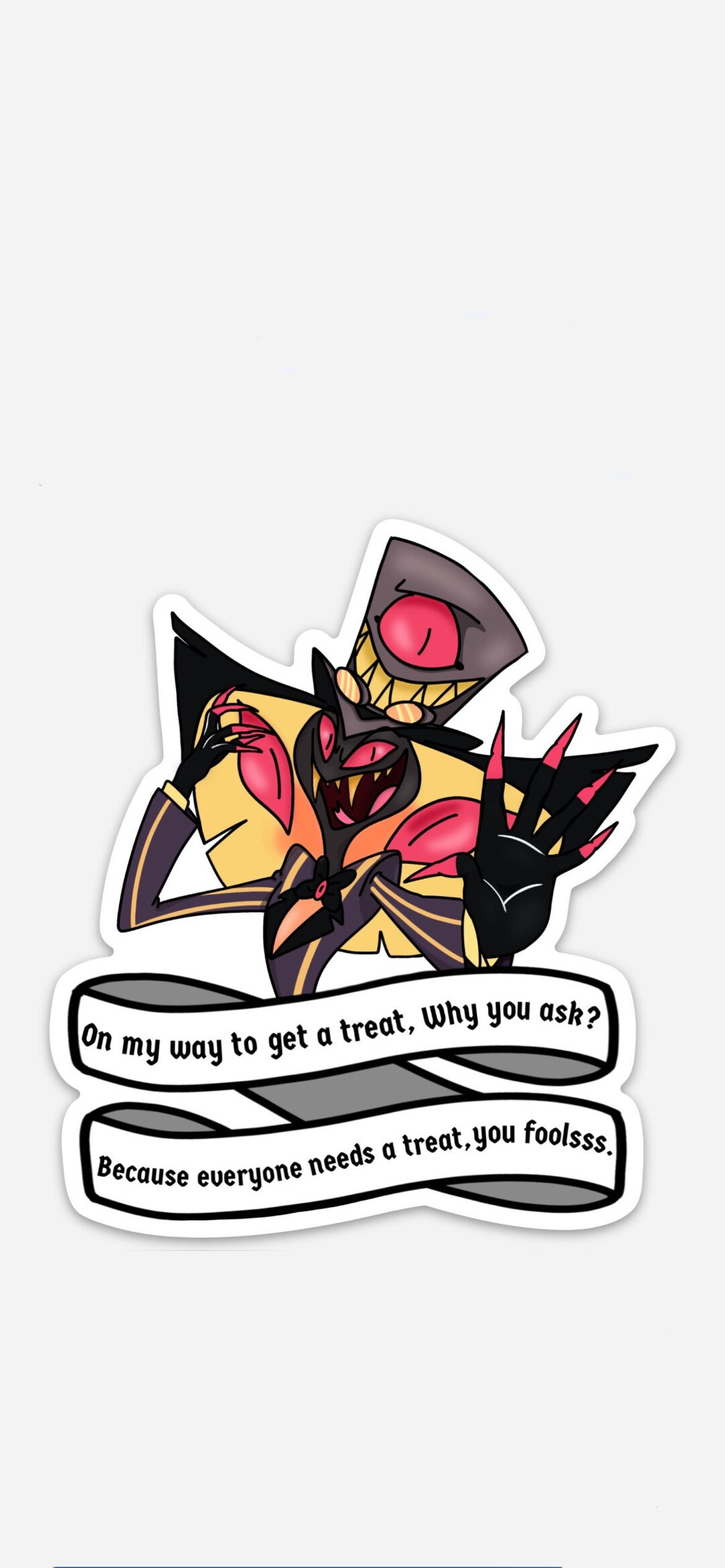 Sir Pentious Hazbin Hotel Bumper Sticker Merch / off to Get a Treat ...