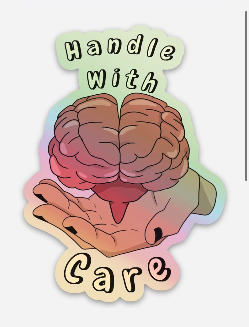 Handle With Care - Holographic Sticker Weather Resistant / Mental ...