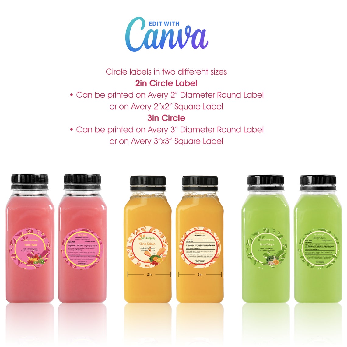Juice Labels, Bottle Labels, Avery Templates, Canva Labels ...