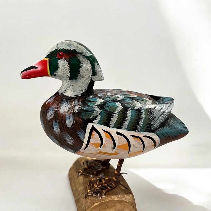 Carved Wood Duck - Etsy