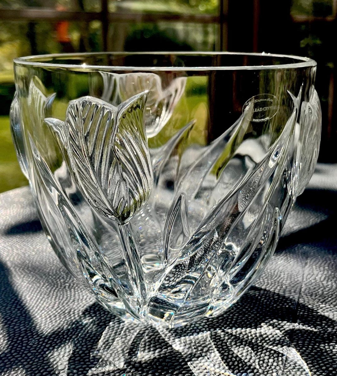 Tulip Crystal Vase Bowl Teleflora France. - Etsy