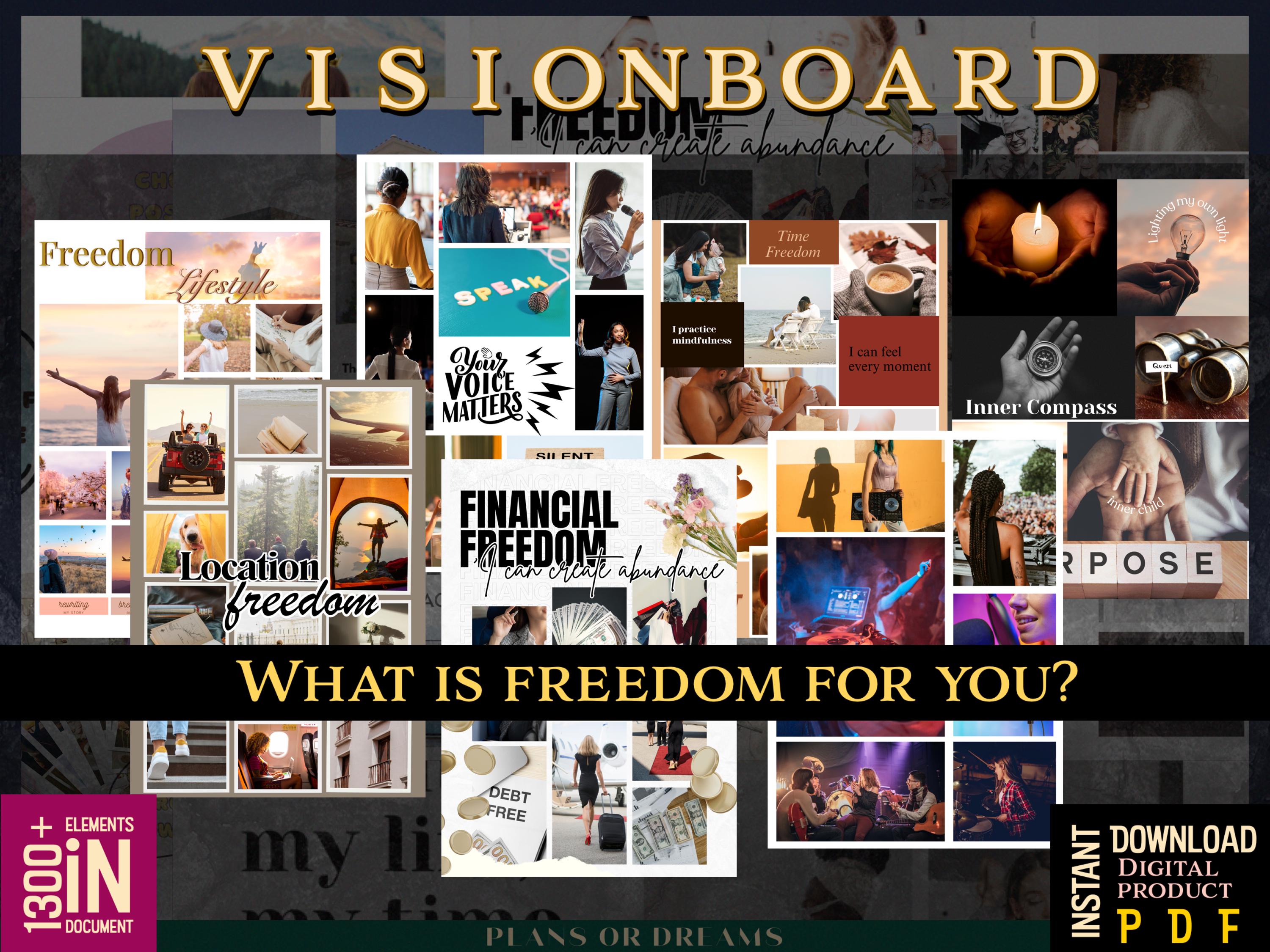 Vision Board Printables 2025 Vision Board Kit Positive Affirmations Law ...