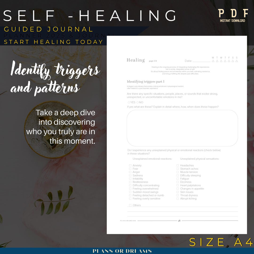 Healing Worksheets | Self-reflection Guide | Self Healing | Mindfulness ...