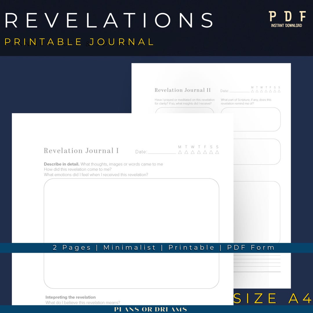 Revelations Journal | Printable Journal | Reflection Pages | Bible ...