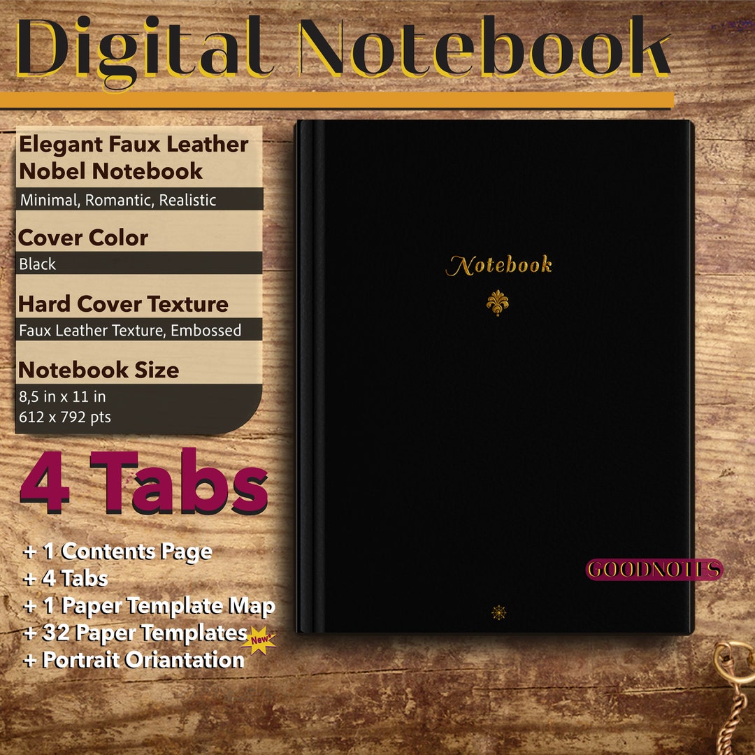 Realistic Digital Notebook With Tabs, Hyperlinked Digital Notebook ...