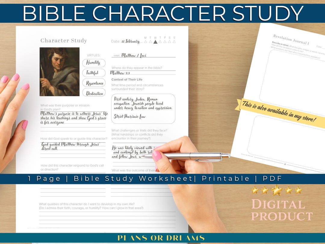 Bible Character Study | God Worksheets | Beginner Bible User | Bible ...