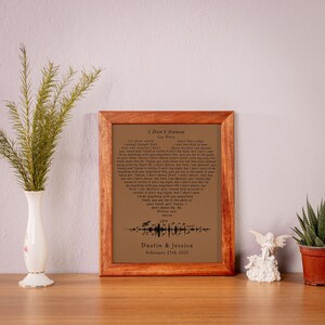 Handmade Leather Wedding Song Lyric Art Anniversary Gift for Him ...