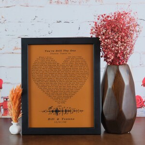 Handmade Leather Wedding Song Lyric Art Anniversary Gift for Him ...