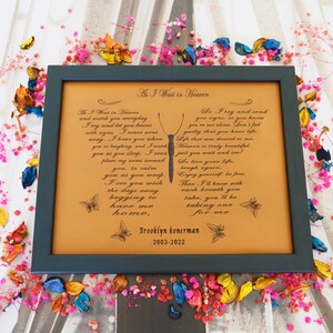 As I Wait in Heaven Butterfly Poem Hand-embroidered on Leather ...