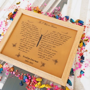 As I Wait in Heaven Butterfly Poem Hand-embroidered on Leather ...