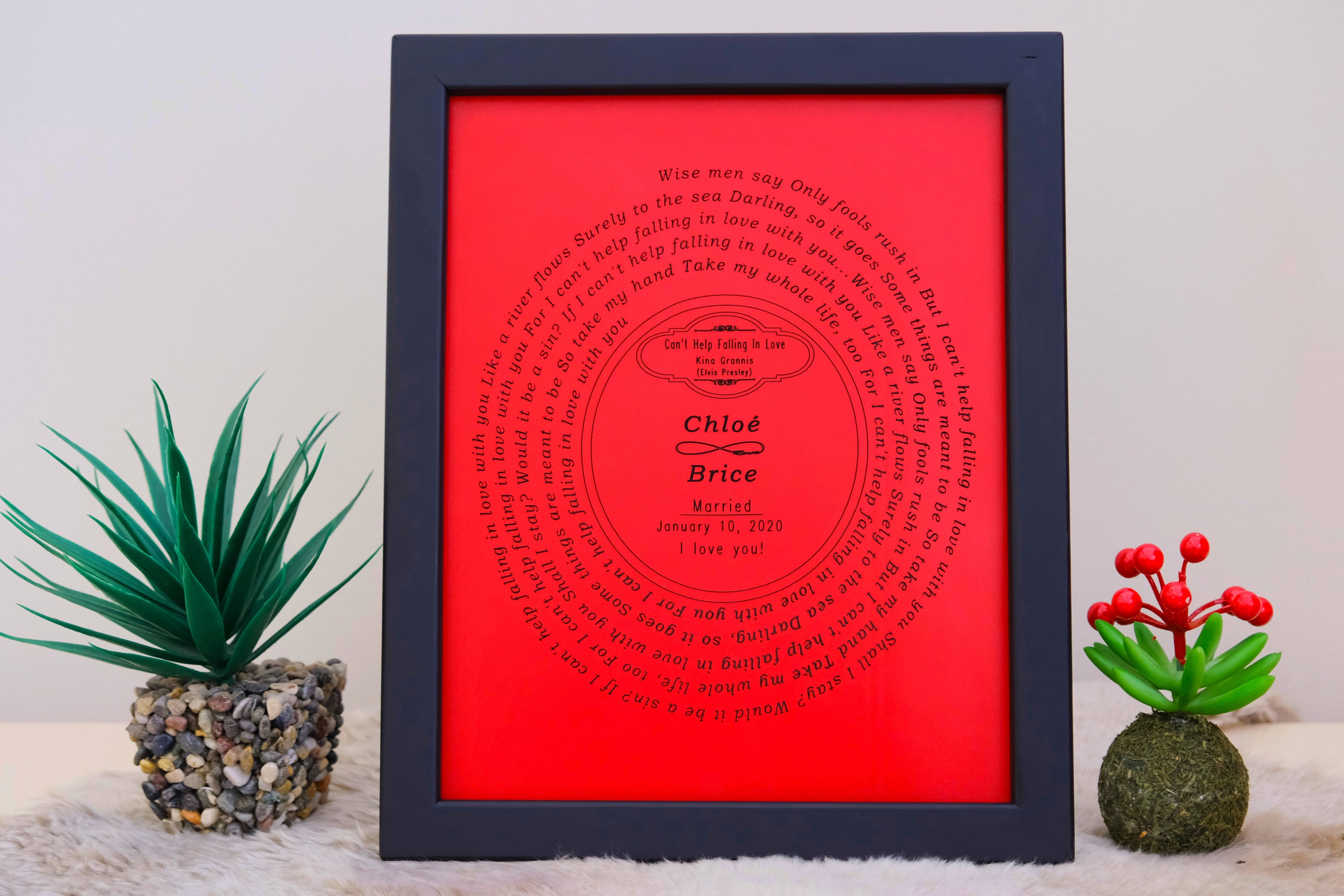 Customized Leather Painting - Favorite Song Lyrics Laser Engraved First ...