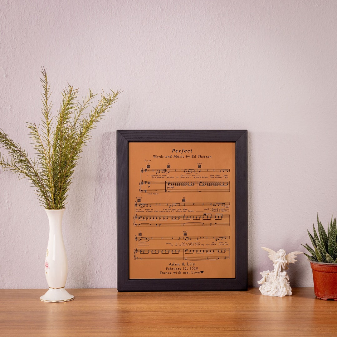 Personalized Leather Music Art: Laser Engraved Names & Notes - Etsy