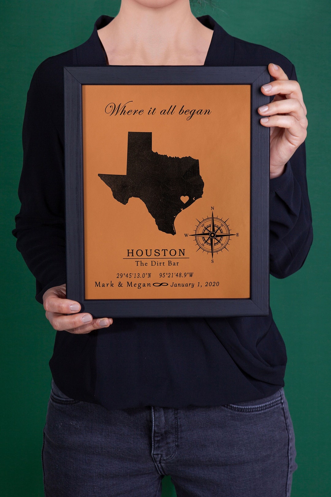 Unique Relationship Gift, Customized Map Gift, Love Story Map, Where It ...